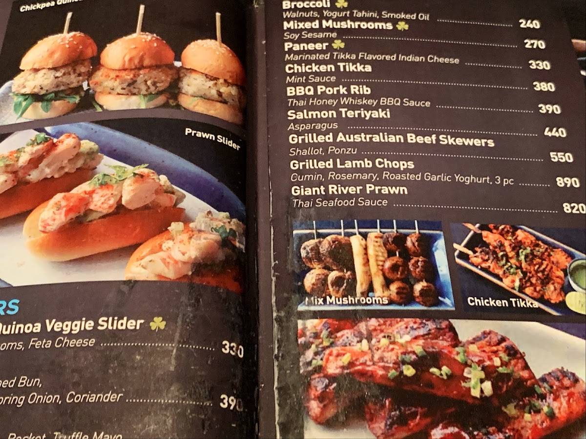 Menu at Octave Rooftop Lounge & Bar, Bangkok