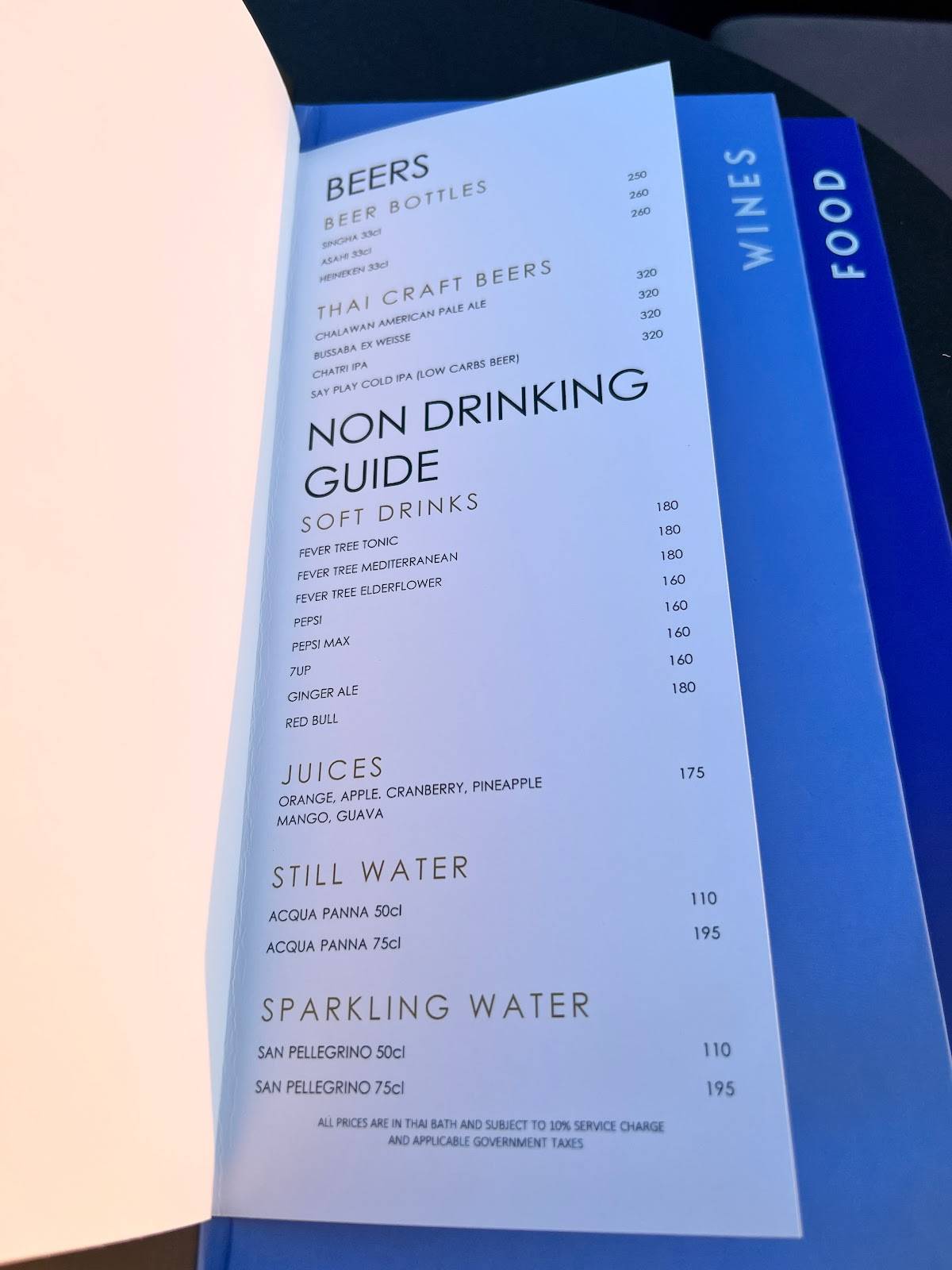 Menu at Octave Rooftop Lounge & Bar, Bangkok