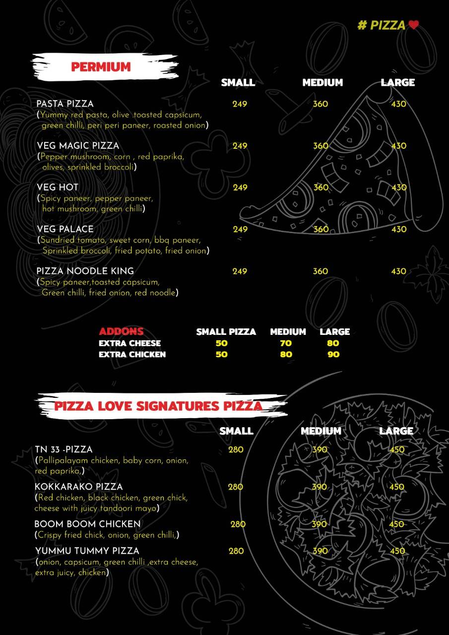Menu at #PIZZA LOVE, Coimbatore