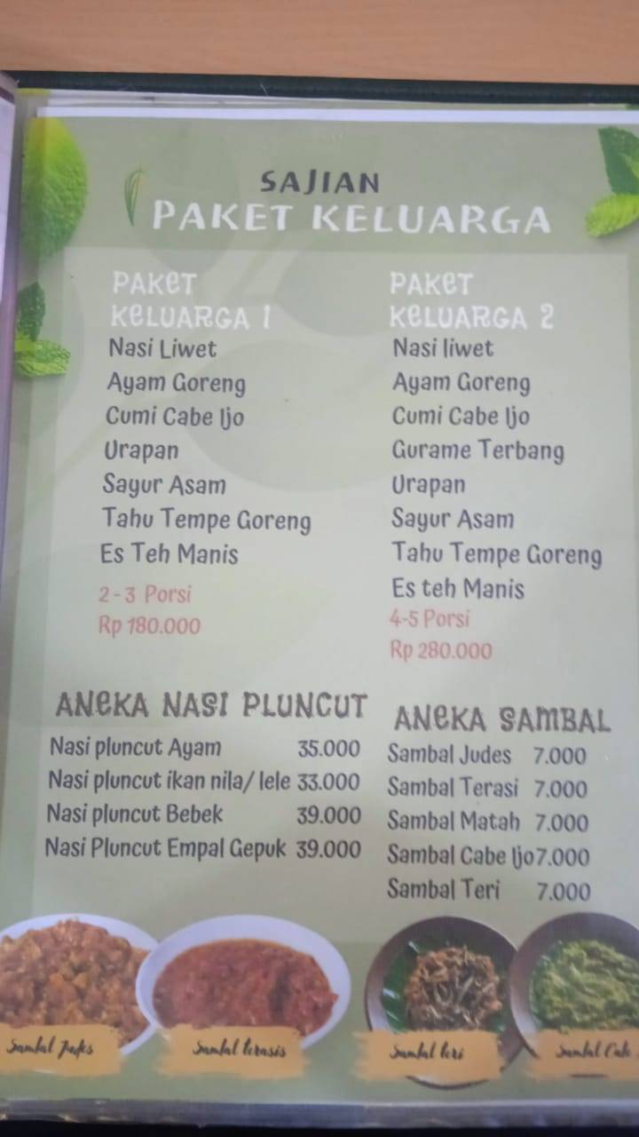 Menu at Padi Padi Restoran restaurant, Indonesia