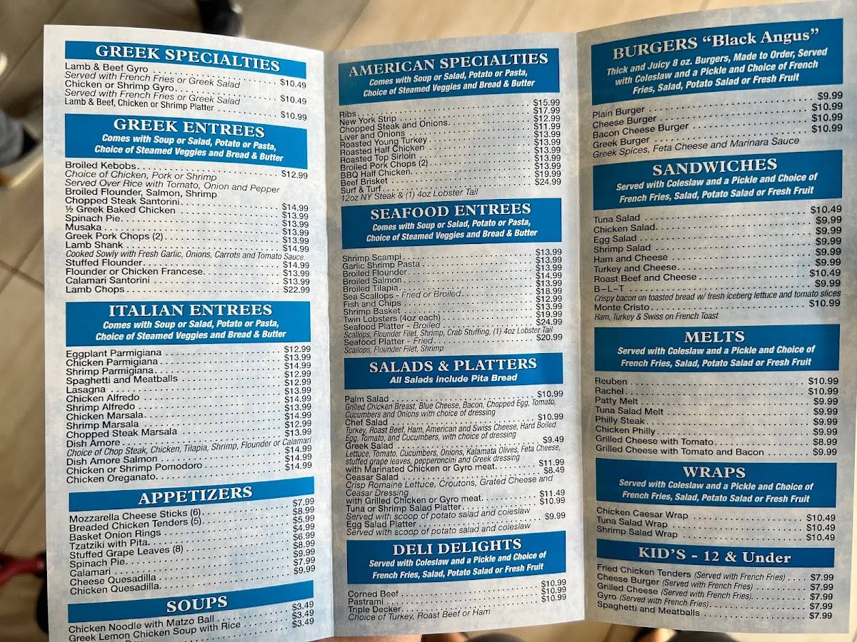 Menu at Palm Diner Restaurant, Boynton Beach, S Military Trl