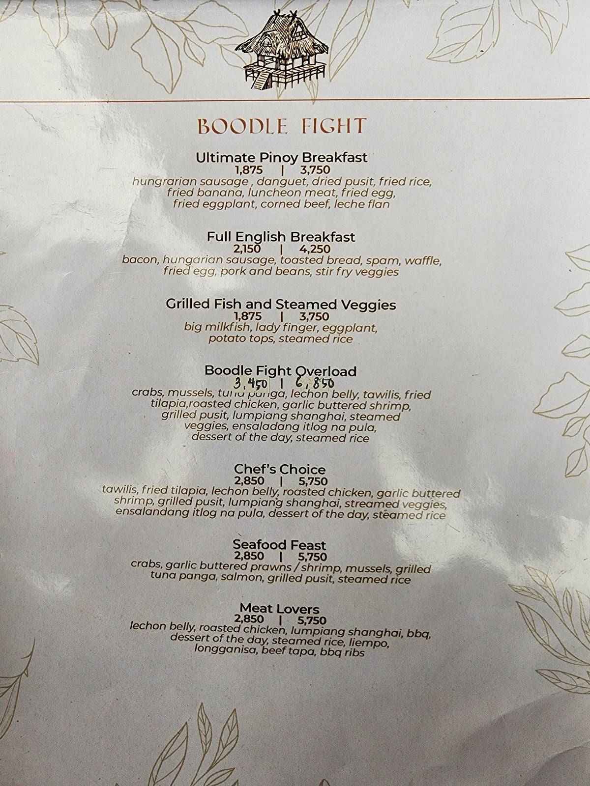 Menu at Pamahaw restaurant, Silang
