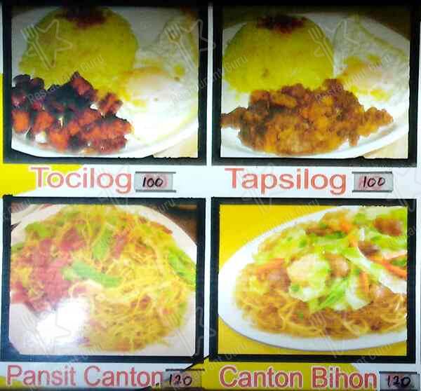 Menu at Pancit Bilao at Bulalohan restaurant, Quezon City