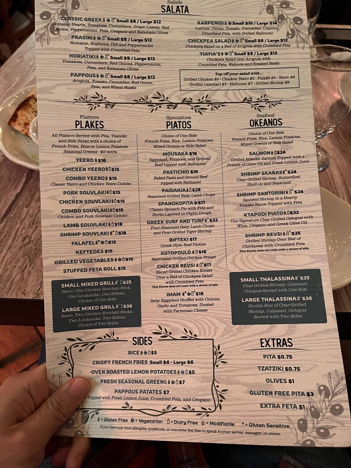 Menu at Pappous Greek Kitchen restaurant, Yorktown Heights