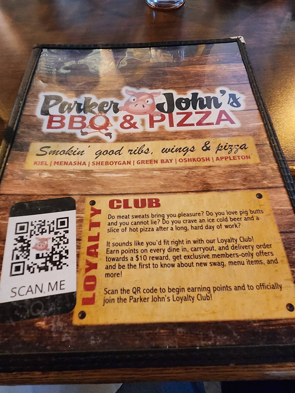 Menu at Parker John's BBQ & Pizza, Green Bay