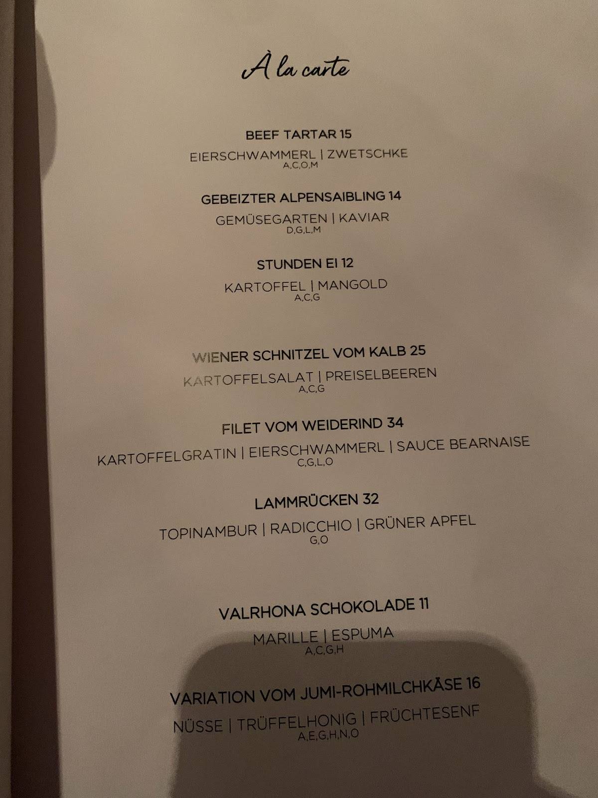 Speisekarte von Pauli - Restaurant & Bar, Wien