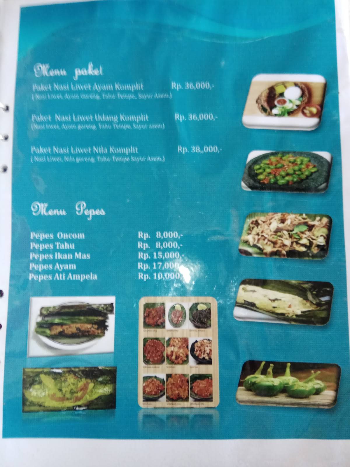 Menu at Pemancingan Saung Abah restaurant, Karawang