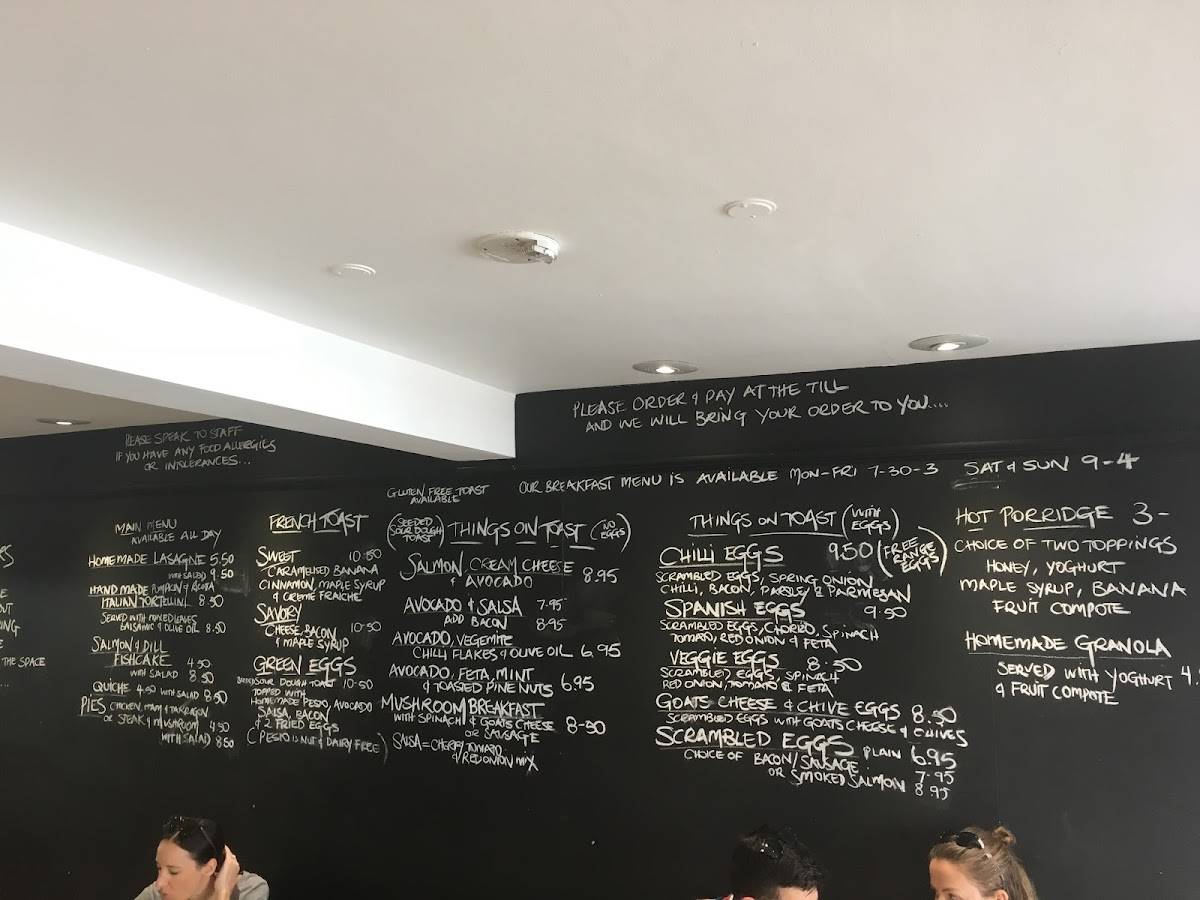 Menu at Pimlico Fresh cafe, London, 86-87 Wilton Rd