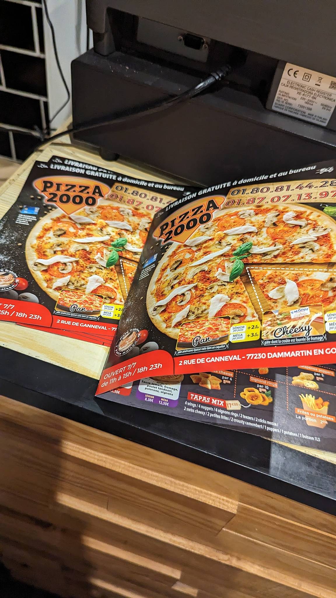 Menu au Pizza 2000 Pizzeria Livraison à Domicile Dammartin en Goele ...