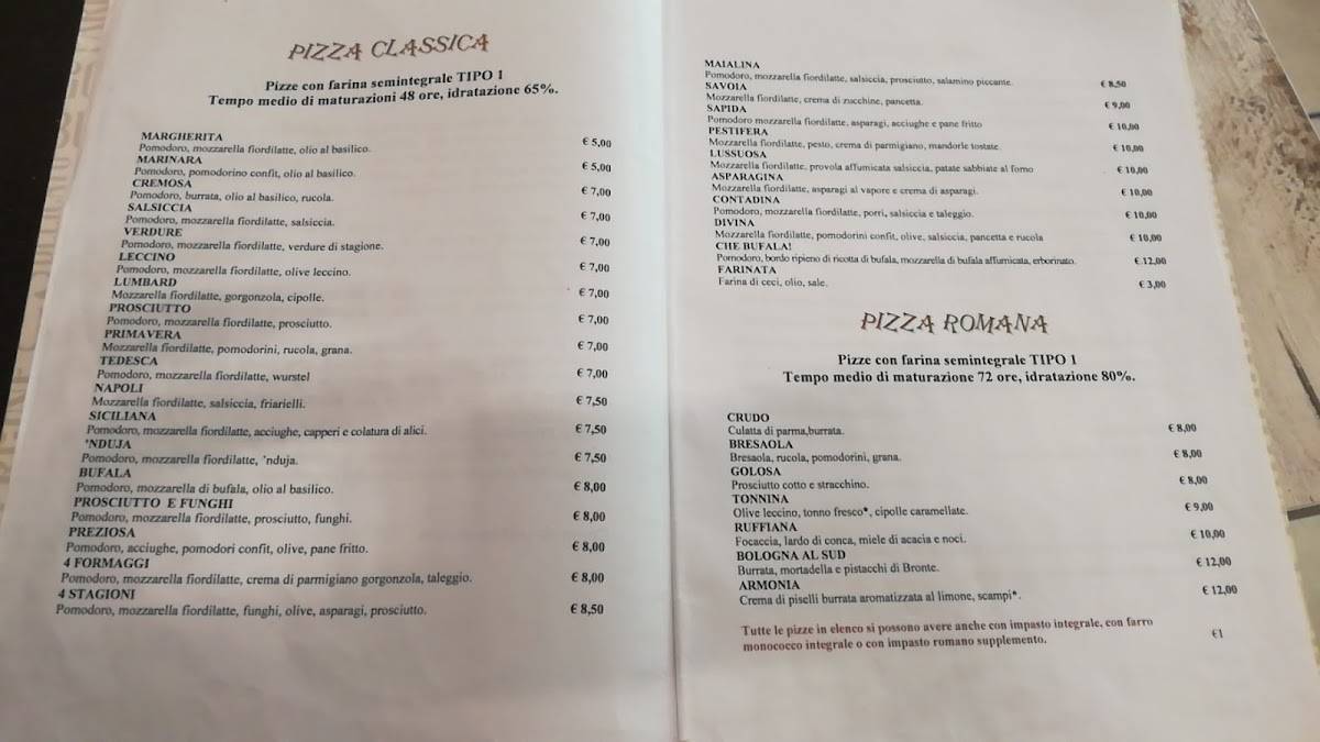 Menu da Grano Antico ristorante, Venaria Reale