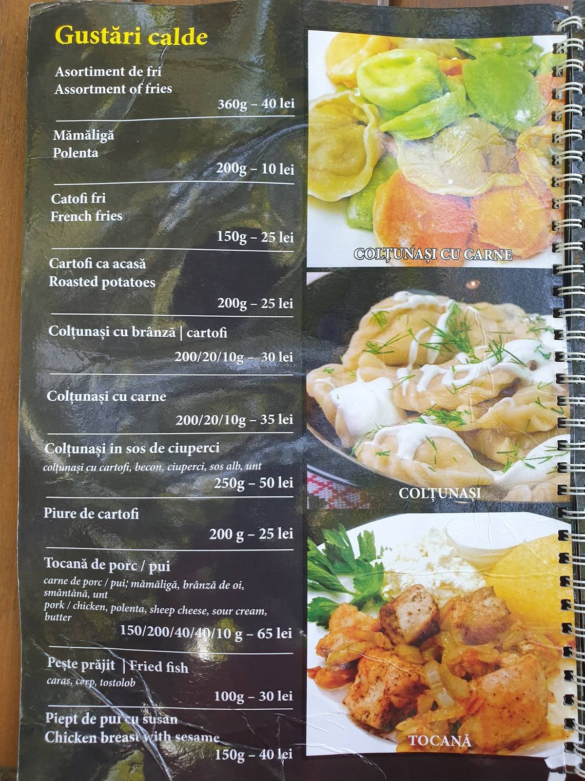 Menu at Pizza Italiană, Hîncești