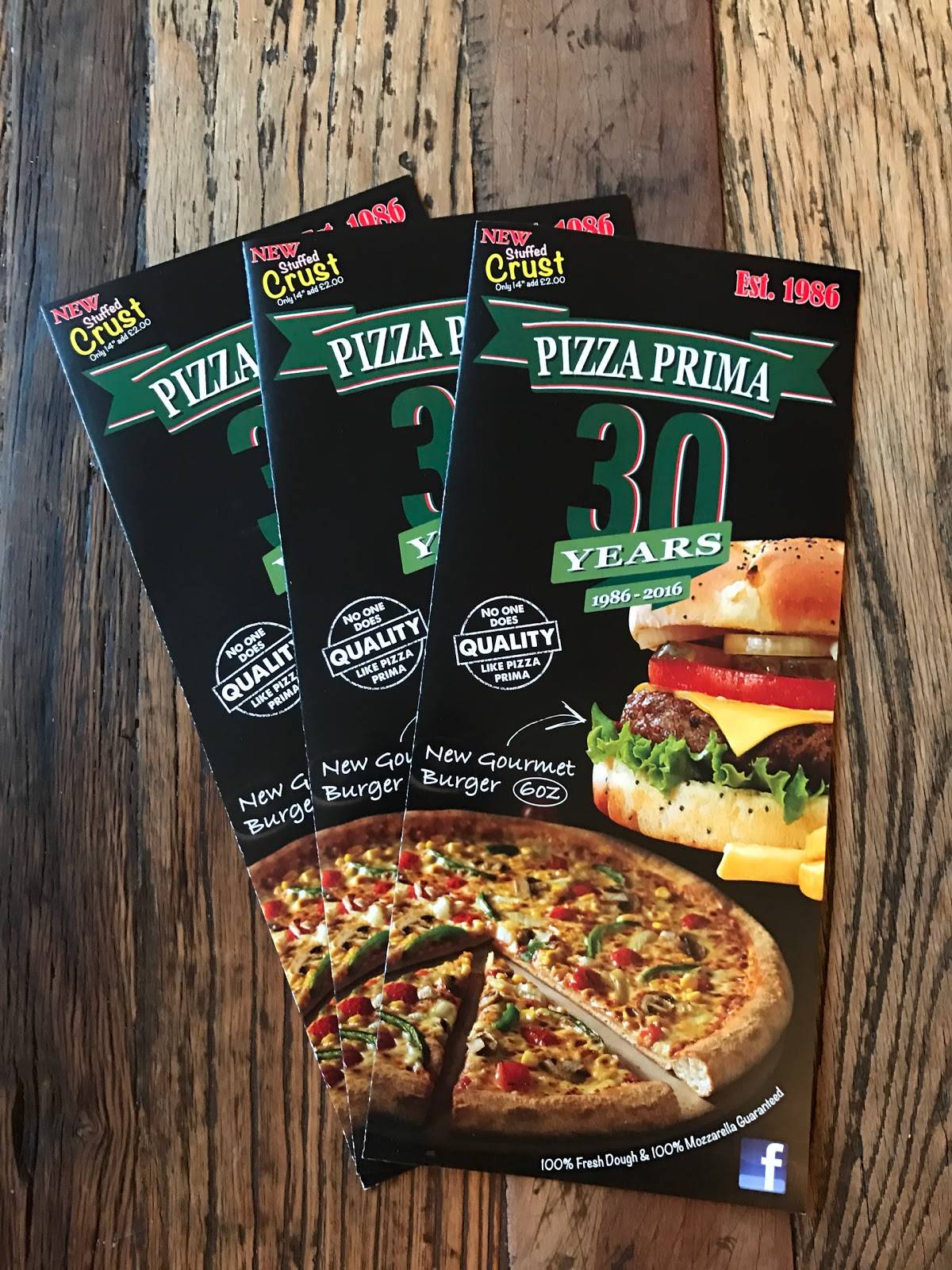 Menu at Pizza Prima fast food, Castleford