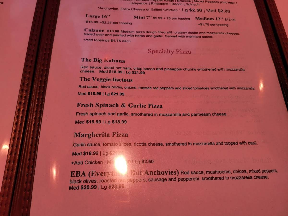 Menu at Twin Trees 57 pizzeria, Liverpool, Oswego Rd