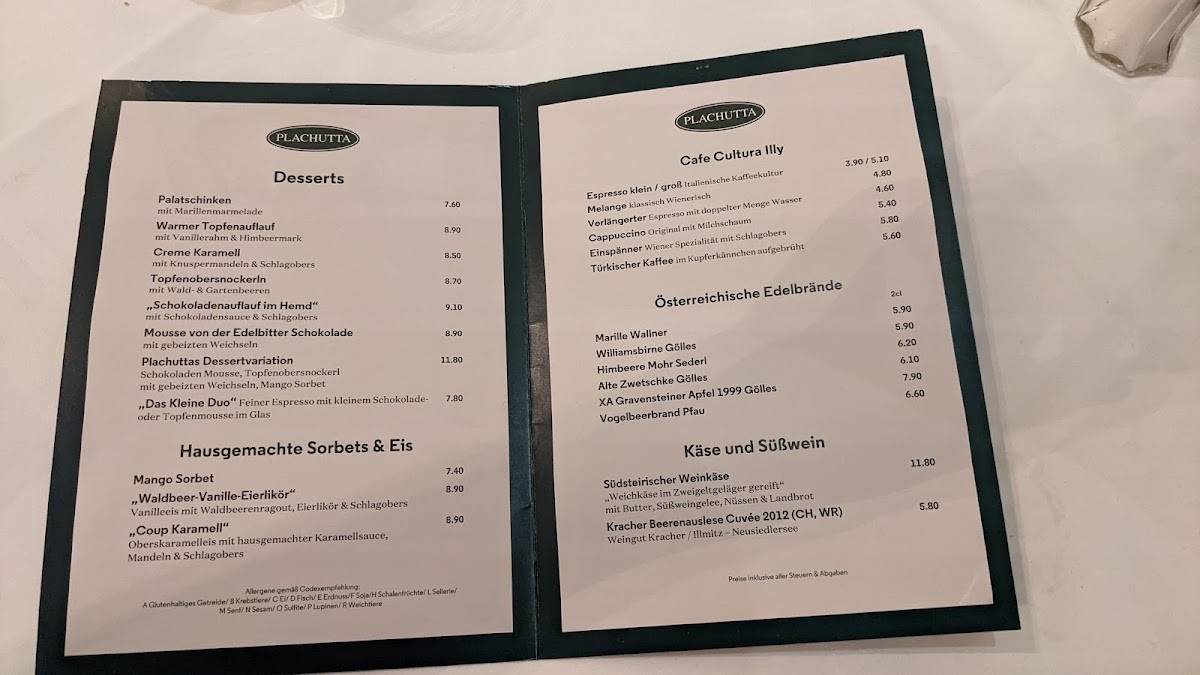 Speisekarte von Plachutta Stammhaus Hietzing restaurant, Wien ...
