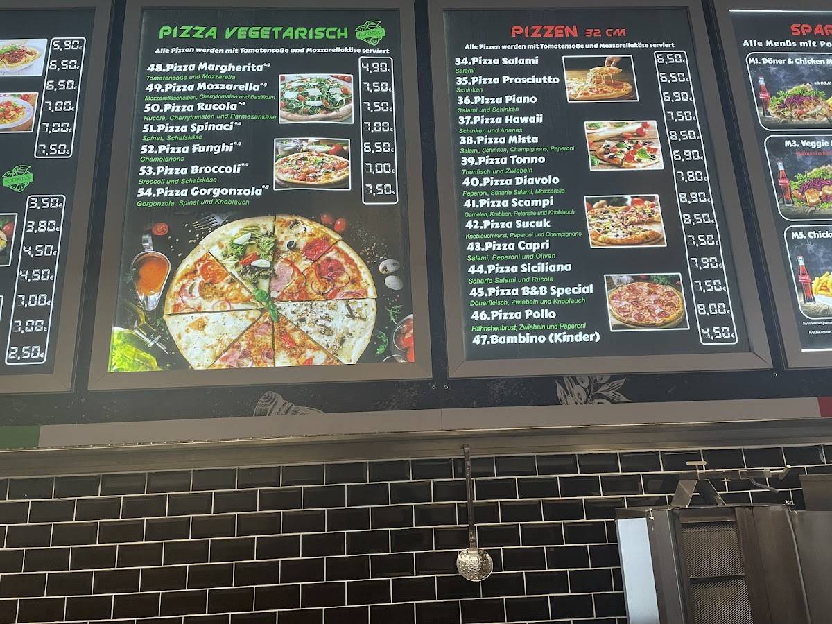 Menu au B&B Pizza - Döner - Burger -Pasta, Teltow