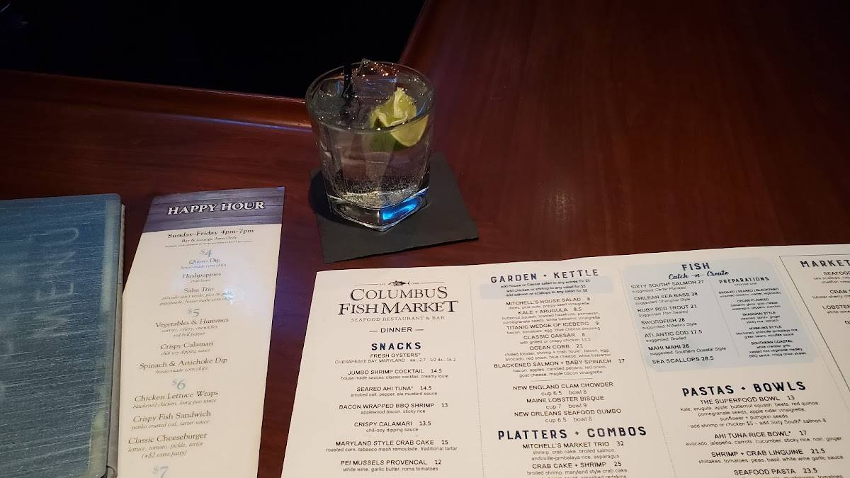 Menu at Columbus Fish Market pub & bar, Columbus, Olentangy River Rd