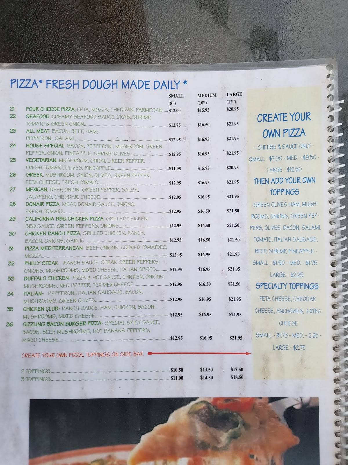 Menu at Leanne's Bar & Grill, Millet