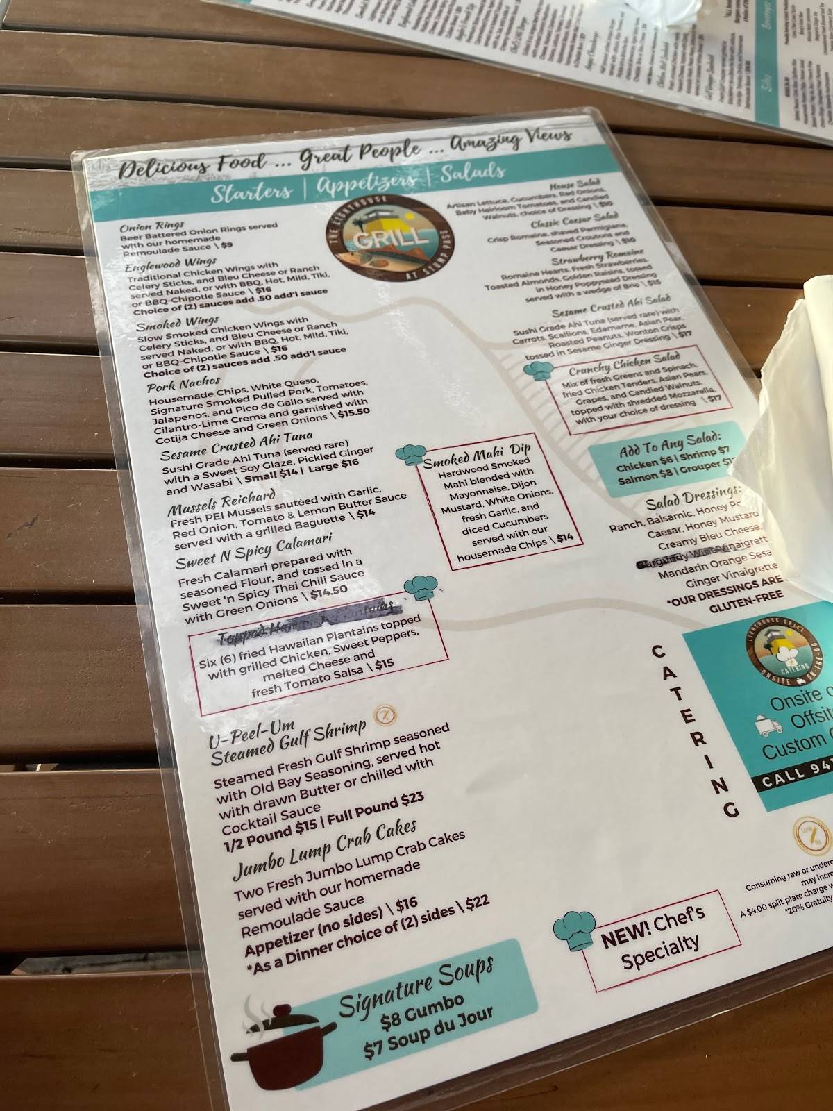 Menu at Lighthouse Grill and Tiki Bar, Englewood