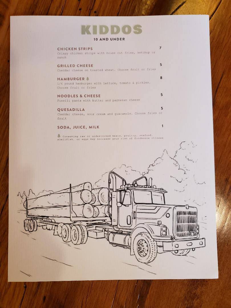 Menu at Long Timber Brewing pub & bar, Monroe