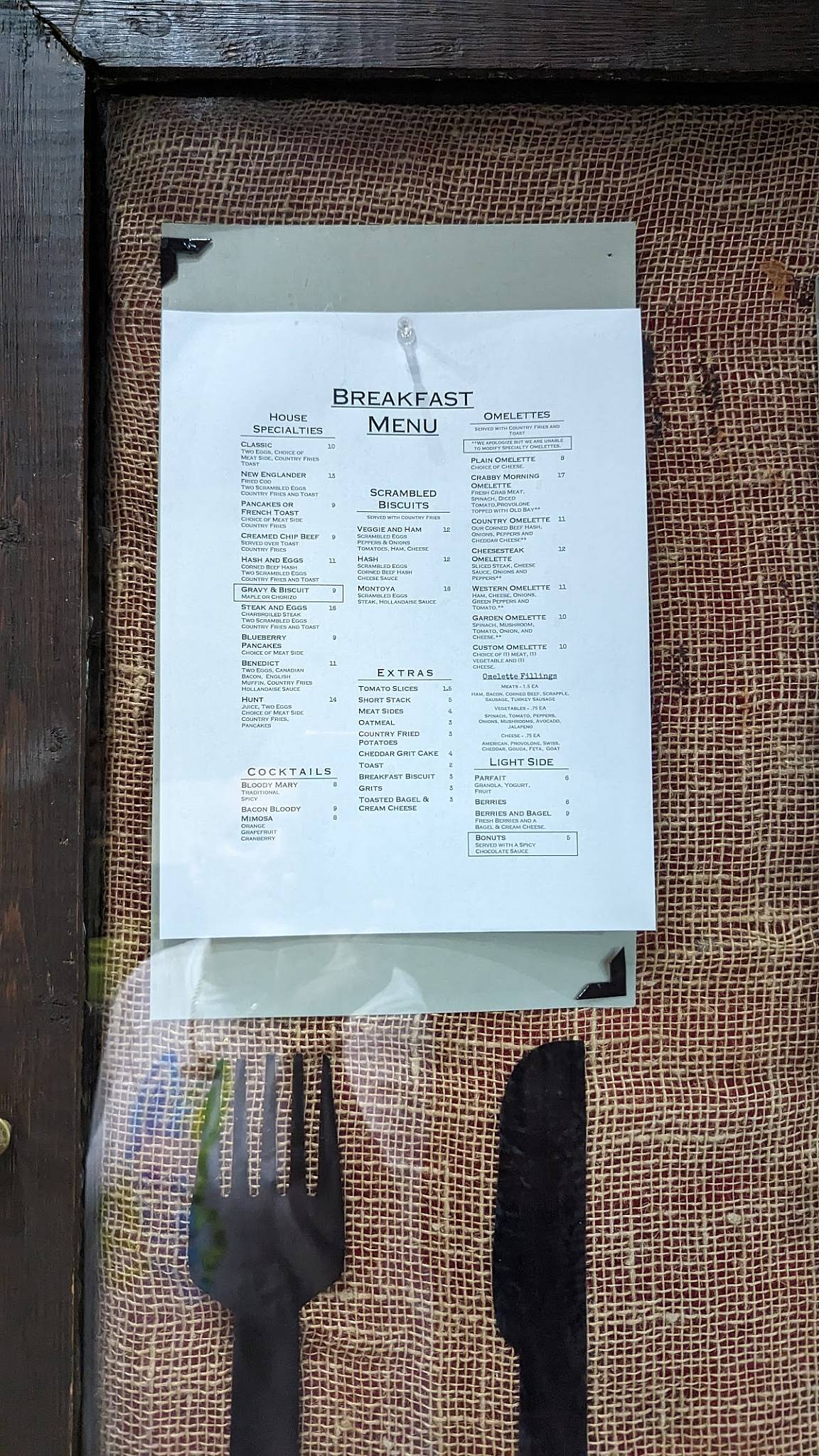 Menu at Rips Country Inn pub & bar, Bowie