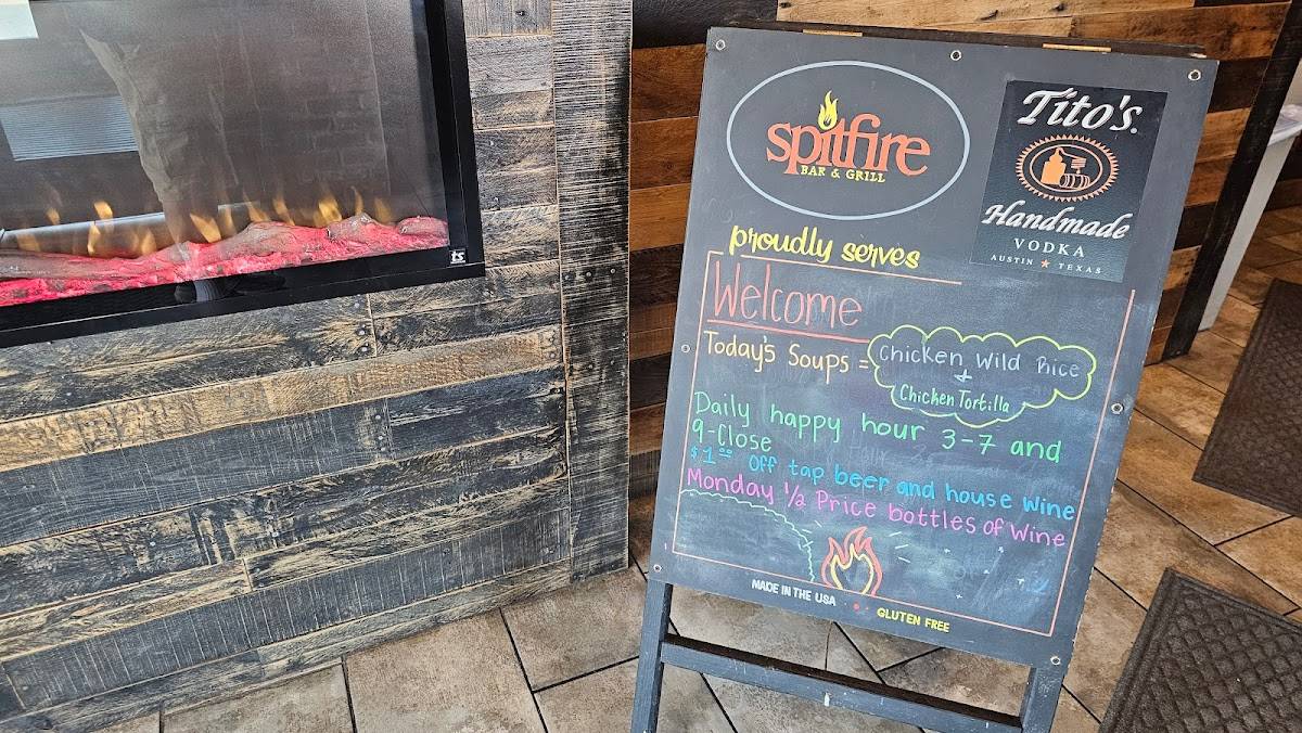 Menu at Spitfire Bar & Grill, West Fargo