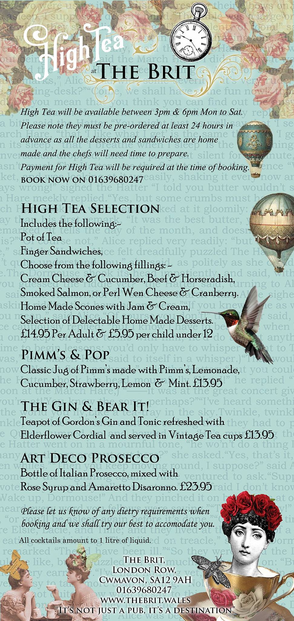 Menu at The Brit Pub, Port Talbot