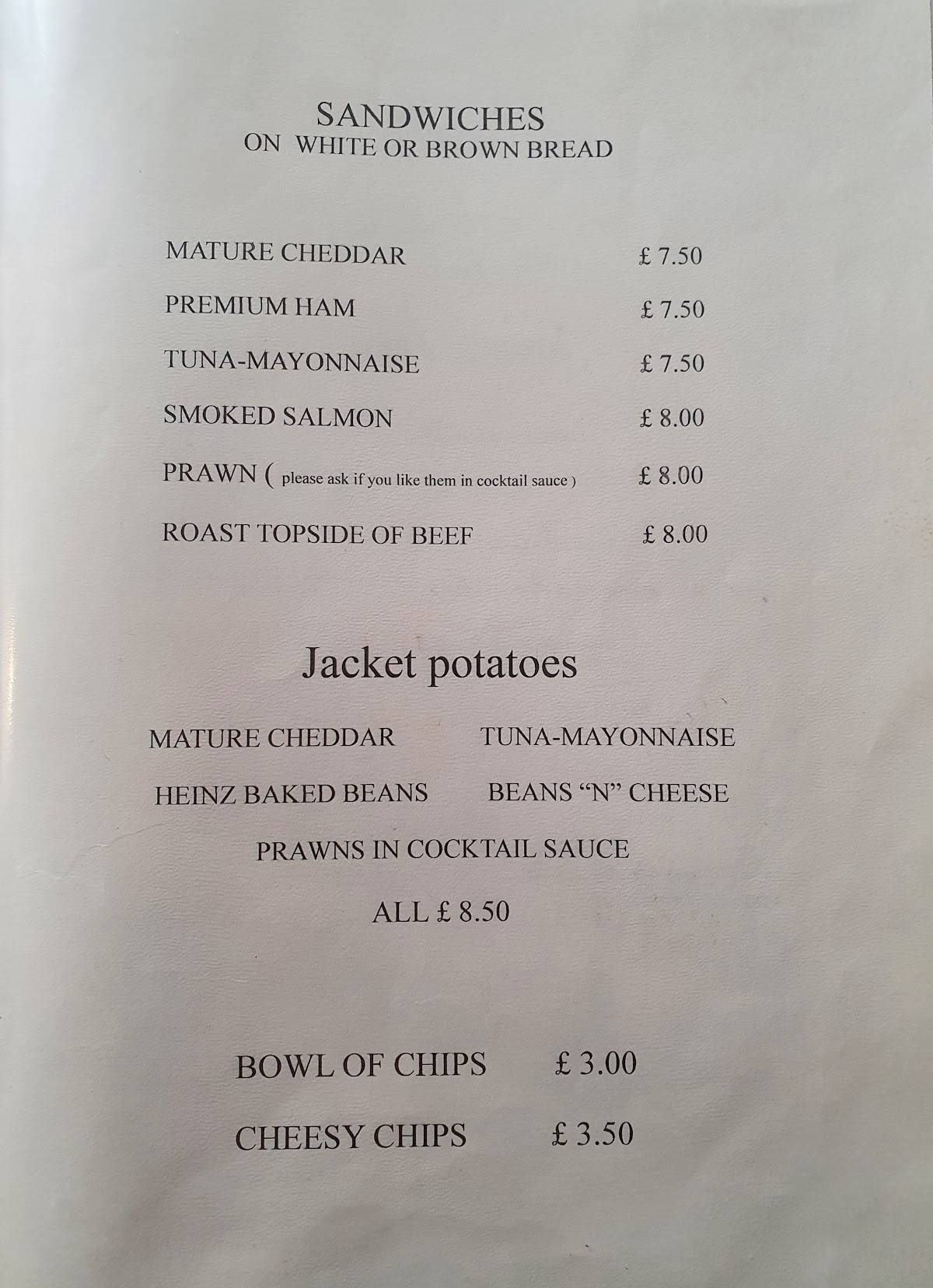 Menu at The British Lion pub & bar, Folkestone, 8-10 The Bayle