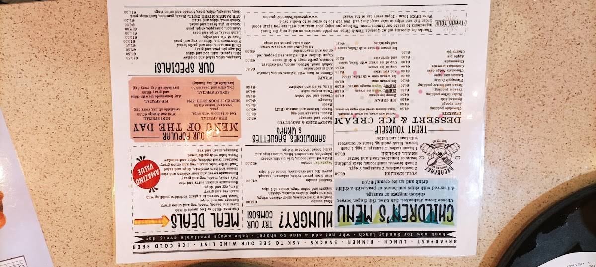Menu at Quesada Fish and Chips restaurant, Quesada