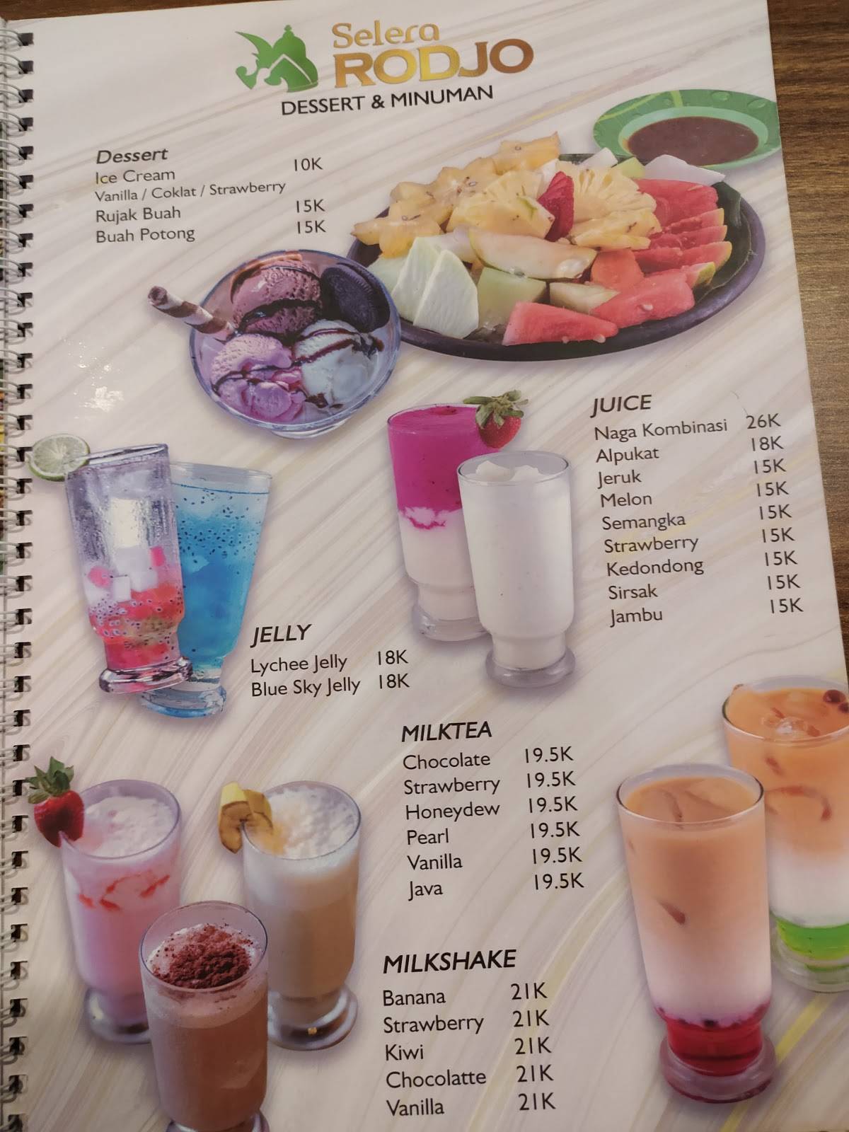 Menu at RODJO - MAJAPAHIT restaurant, Semarang
