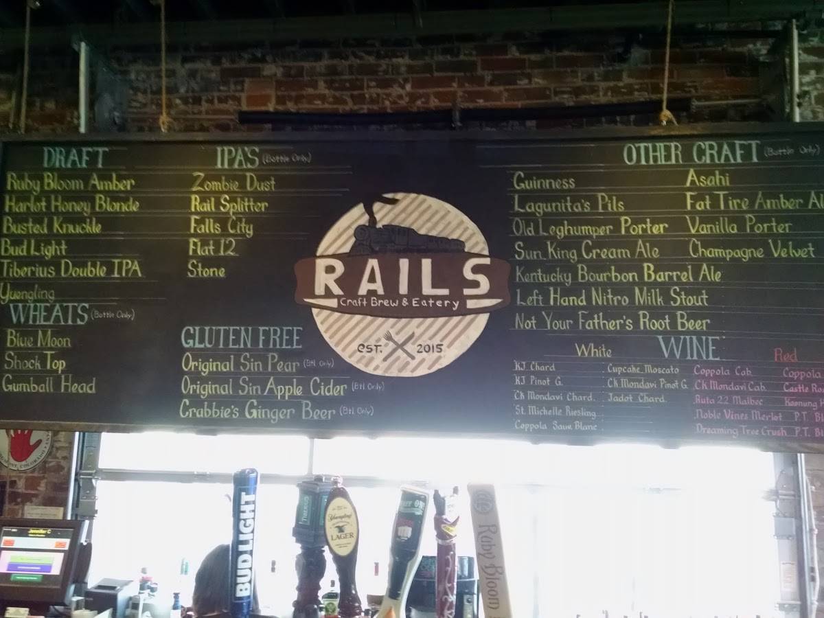 Menu at Rails Craft Brew & Eatery pub & bar, Seymour