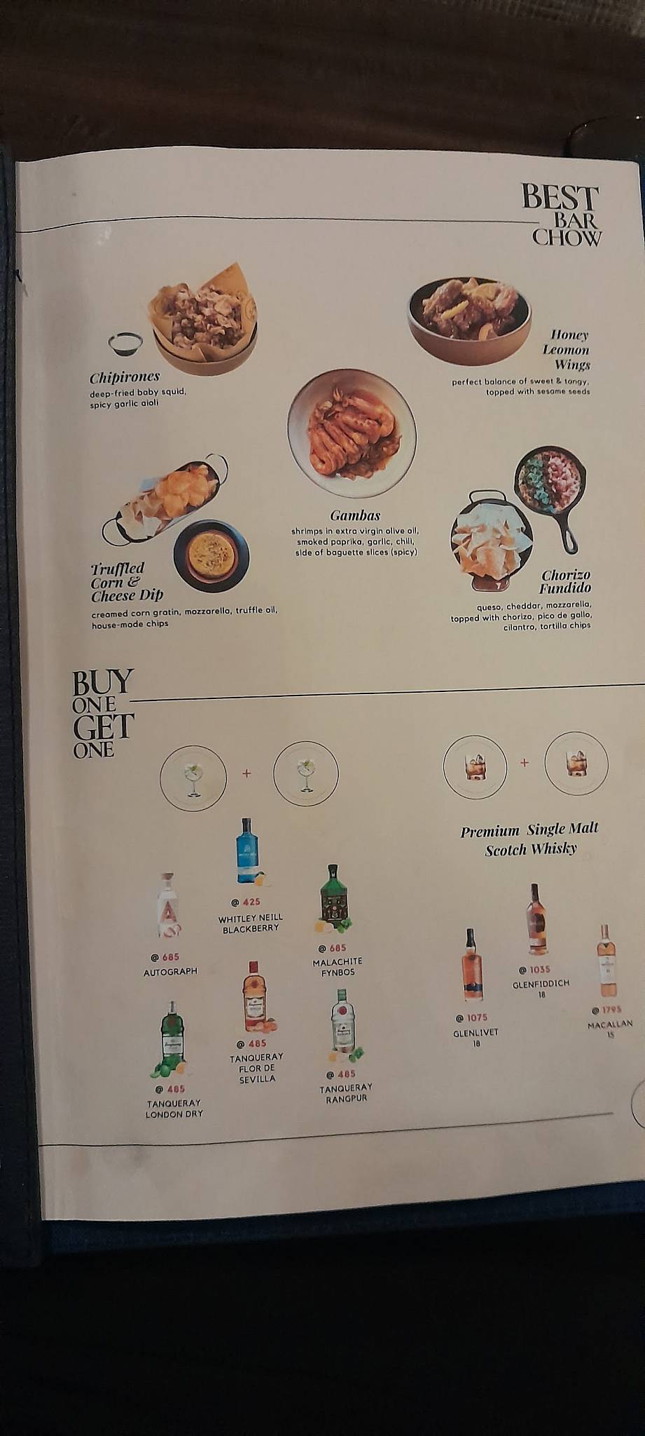 Menu at Refinery cafe, Makati, Joya Tower