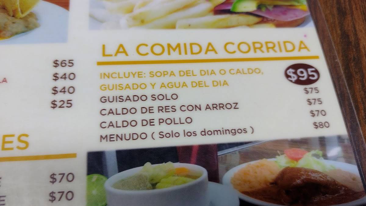 Menu at Refresqueria Juarez Original cafeteria, Monterrey