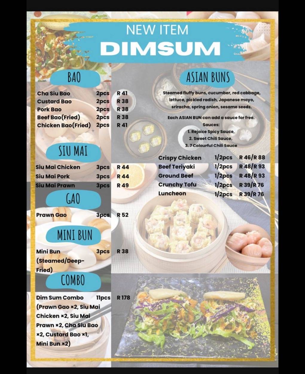 Menu at Rejoice sushi bar, Sandton