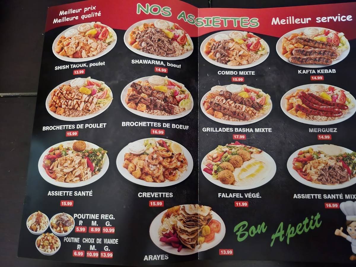 Menu au Alo Shish Taouk Lebanese Food Restaurant, Terrebonne