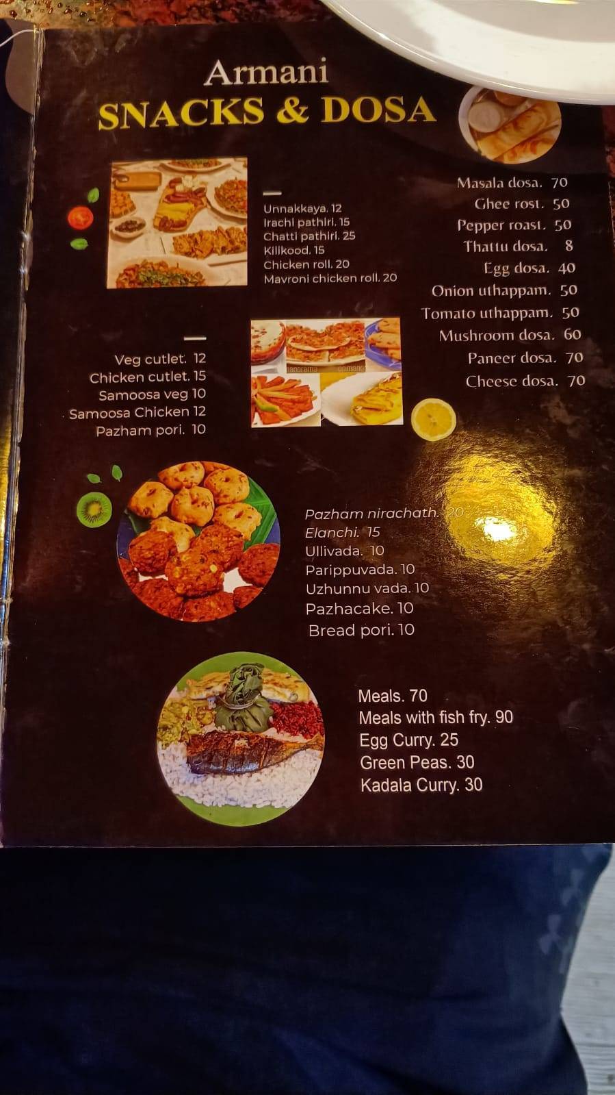 Menu at Armani Family Restaurant, Palode