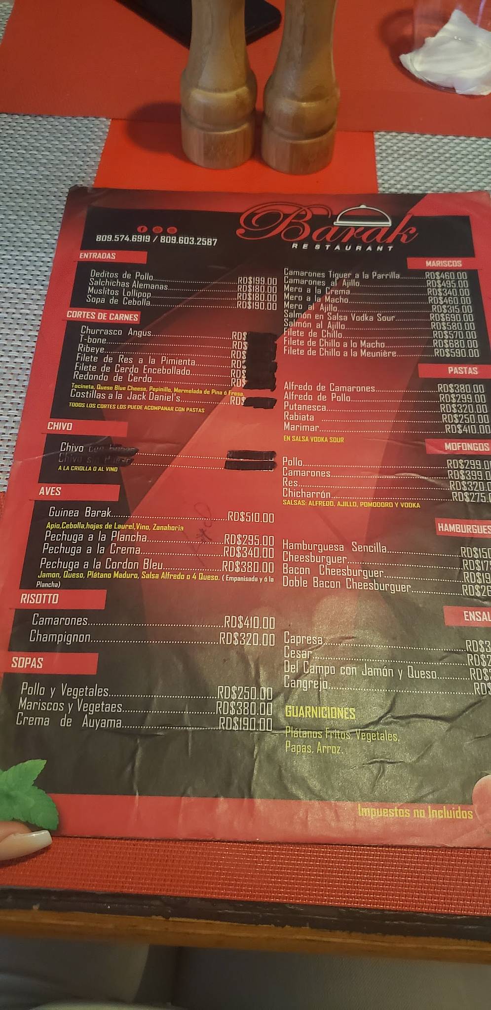 Menu at Barak Restaurant Grill Sushi Bar, Jarabacoa