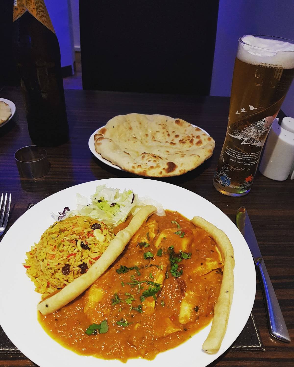 Menu at Blue Cumin restaurant, Magor