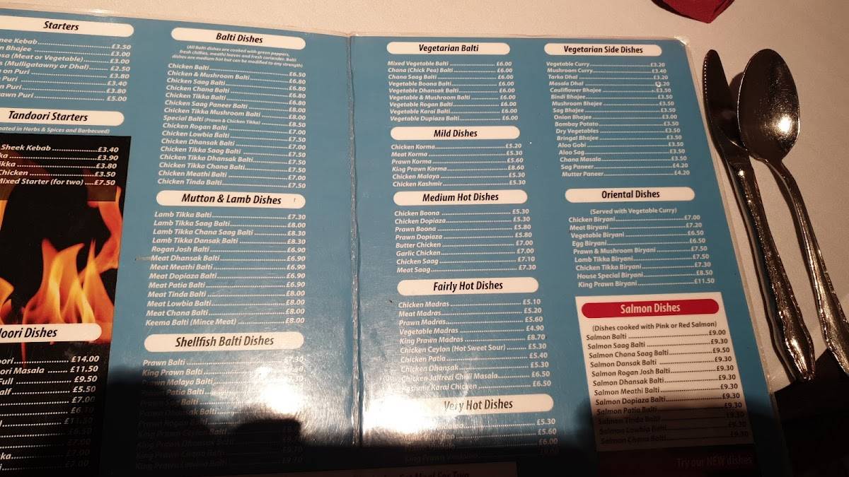 Menu at Bucks Balti House restaurant, Aylesbury