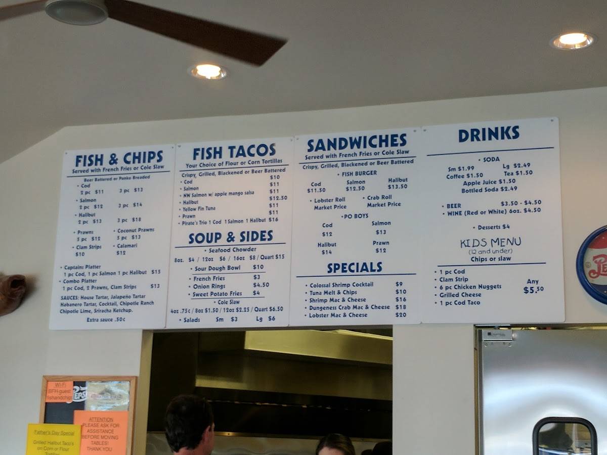 Menu at Burien Fish House restaurant, Burien