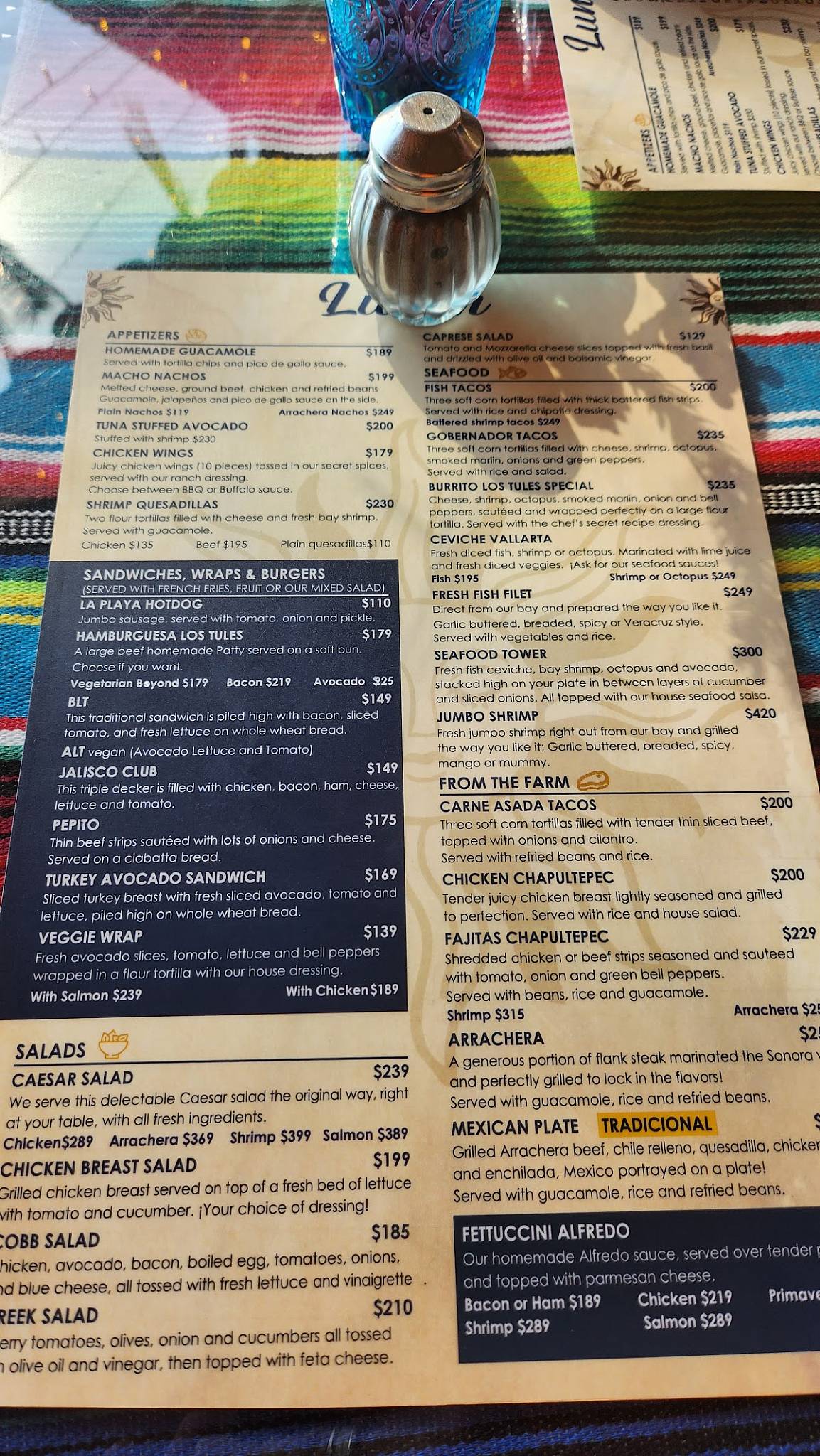 Carta de Café Chapultepec, Puerto Vallarta, Zona Hotelera