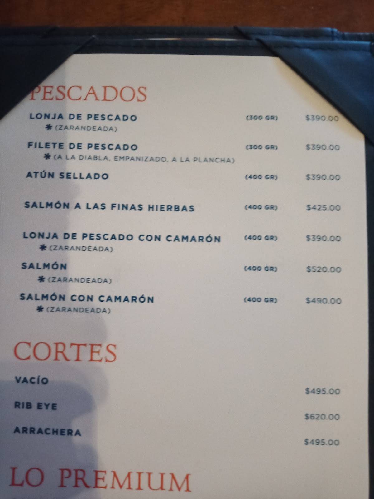 Carta del restaurante Campomar Puerto Vallarta, Puerto Vallarta