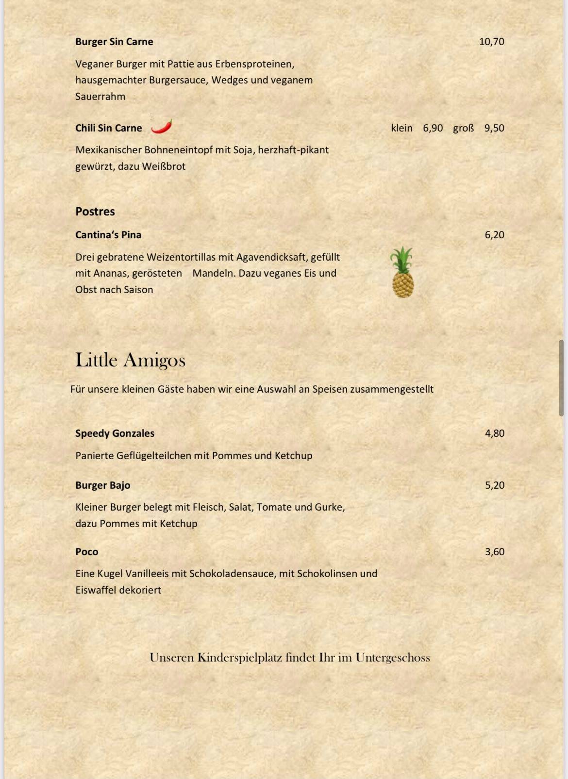 Speisekarte von Cantina Charlotta restaurant, Kaufering