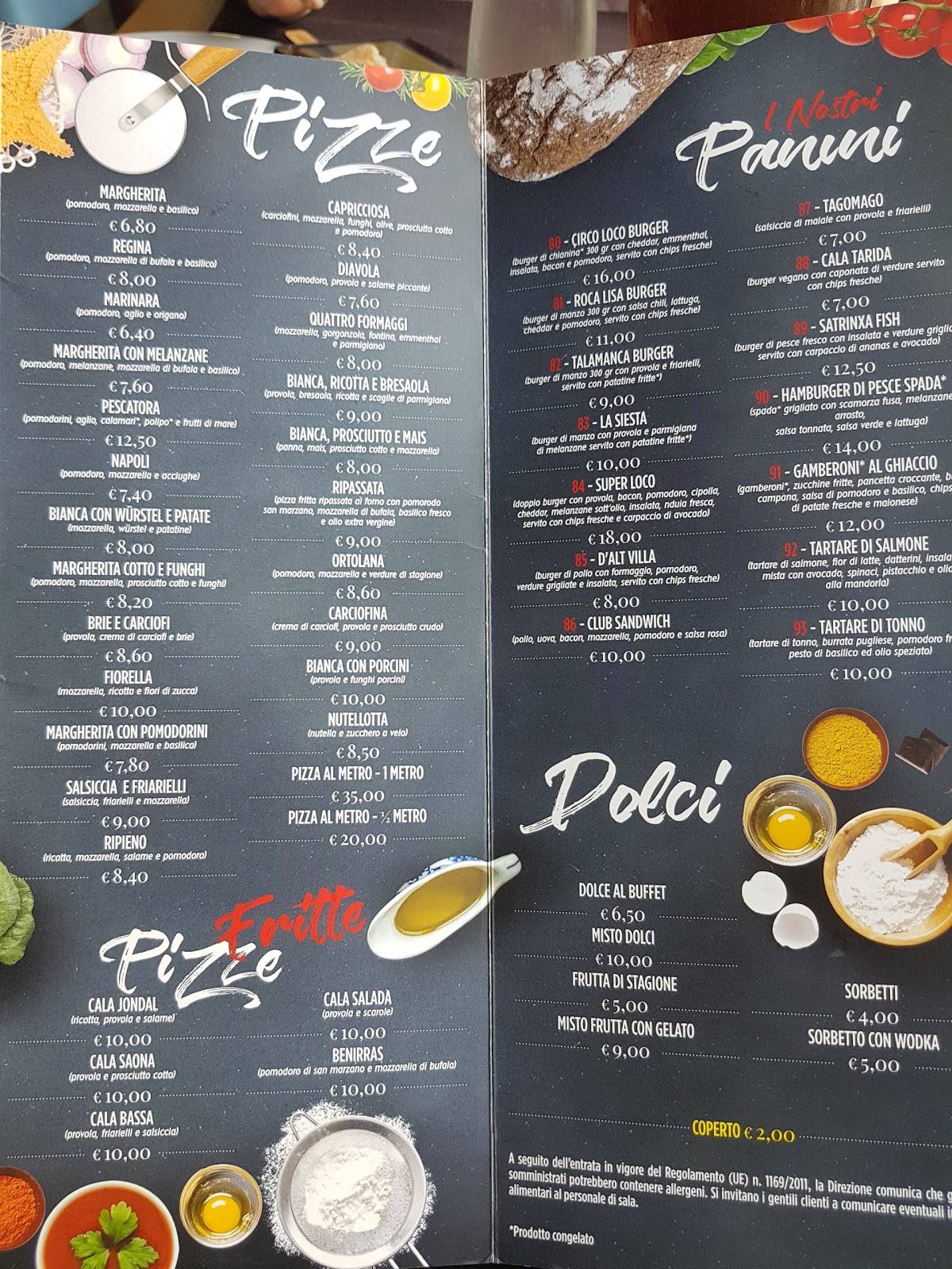 Menu da Circo Loco ristorante, Lissone