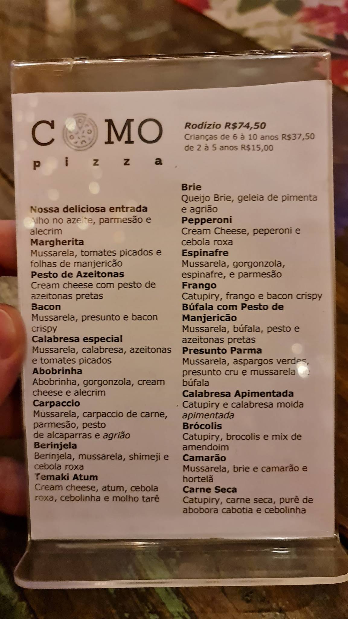 Menu em Como Pizza - Rodízio de Pizza restaurante, Cotia