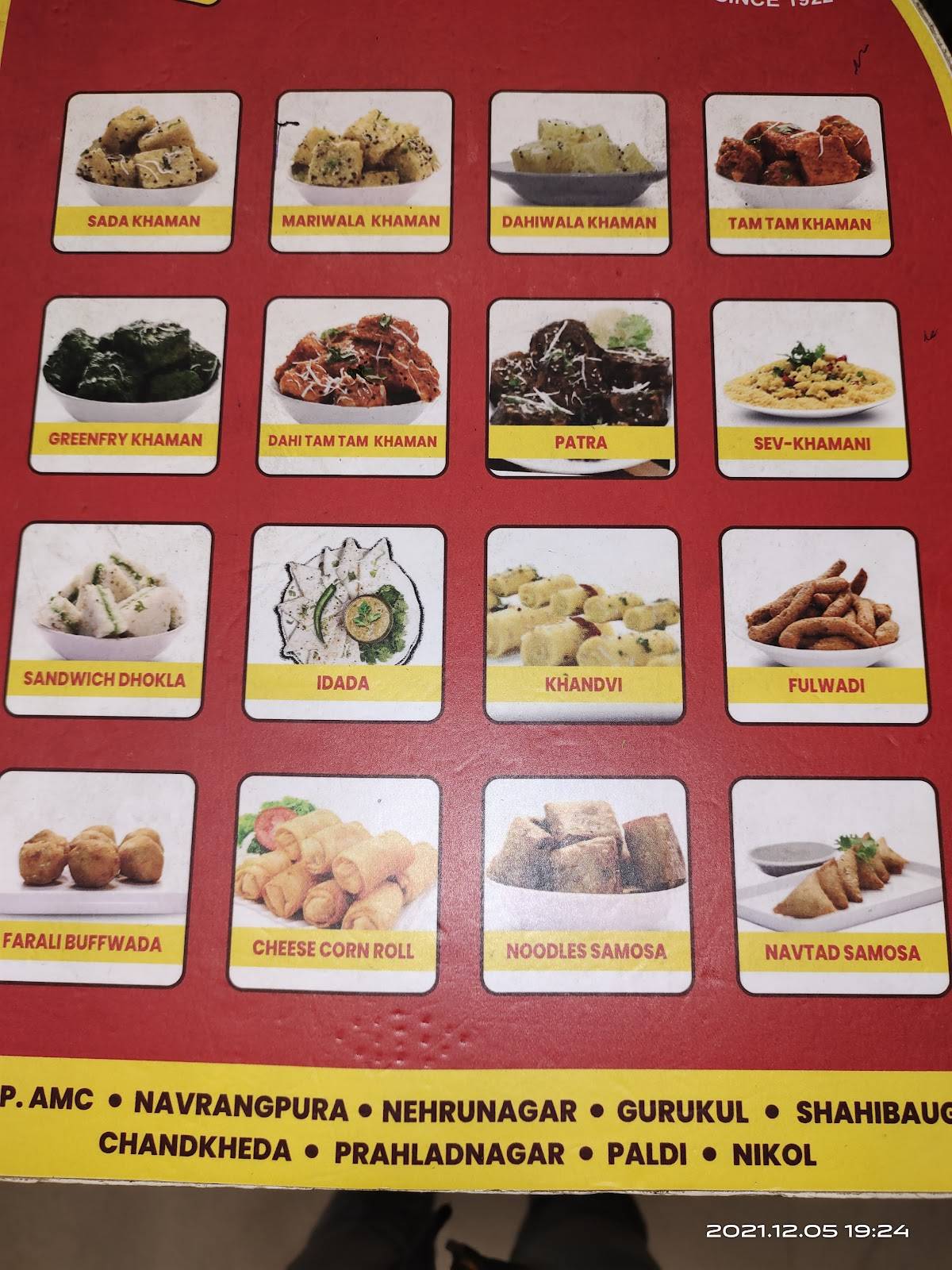 Menu at Das Khaman House Paldi, Ahmedabad, Shivalik 5