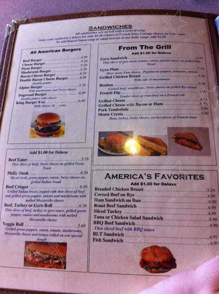 Menu at Deerfield Family Restaurant, Carbon Cliff