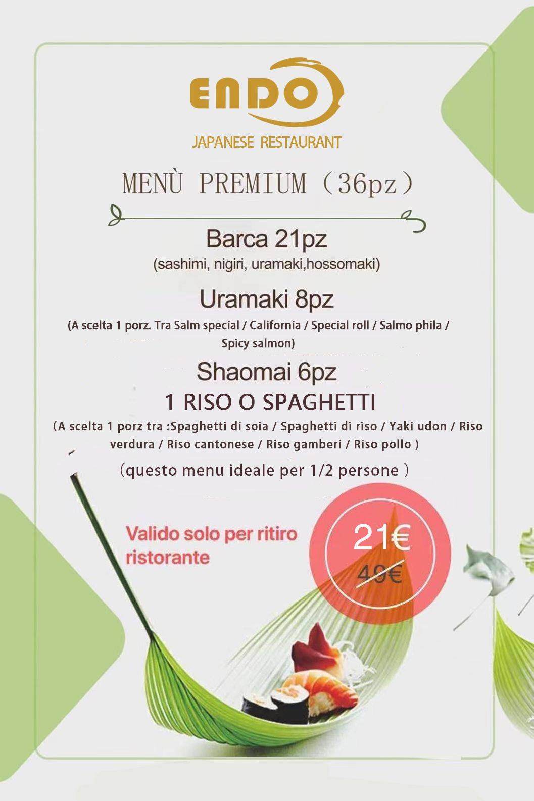 Menu da Endo Sushi Restaurant, Cagliari