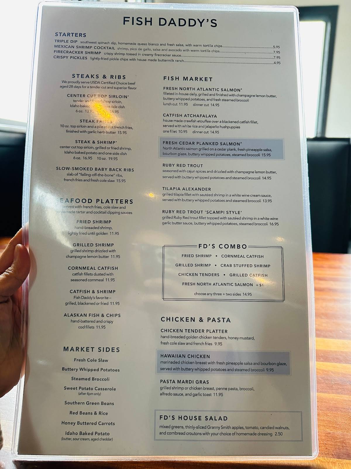Menu at Fish Daddy's Grill House restaurant, Tulsa