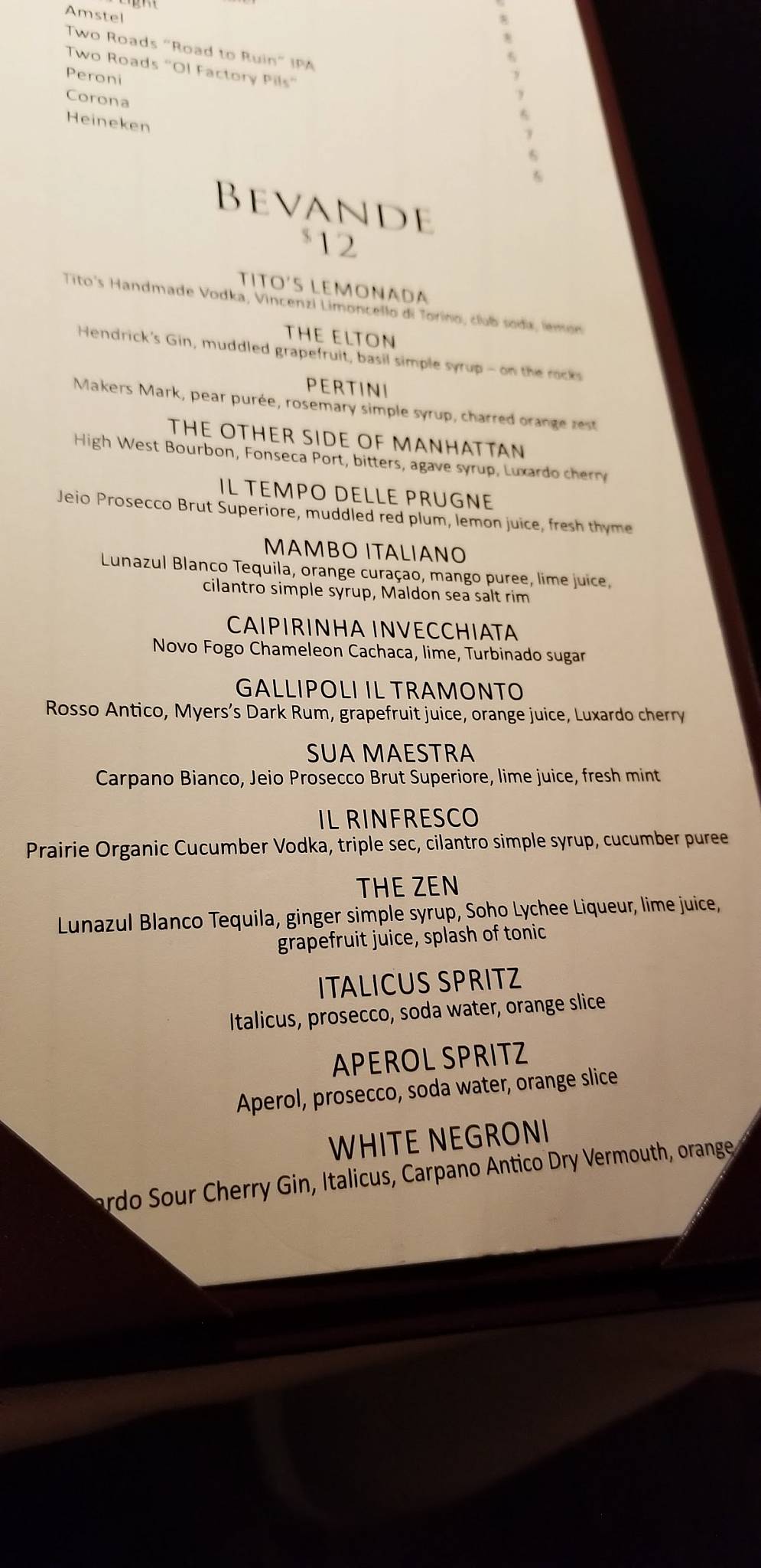 Menu at Il Palio Restaurant, Shelton