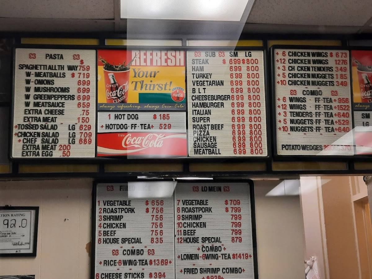 Menu at Jesse's Subs restaurant, Laurinburg